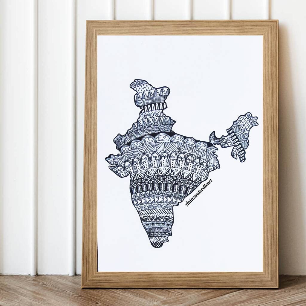 Map of India Map Art Print India Art Print India Map Wall | Etsy Australia