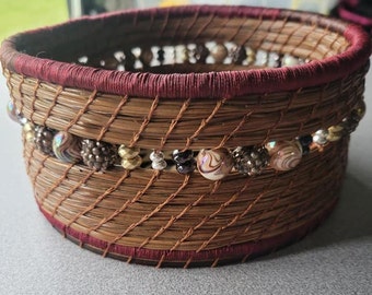 PINE NEEDLE Hand Made Basket Weaving - Etsy