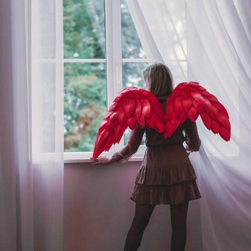 Angel Wings Costume Cosplay Wings Red Angelcostume - Etsy
