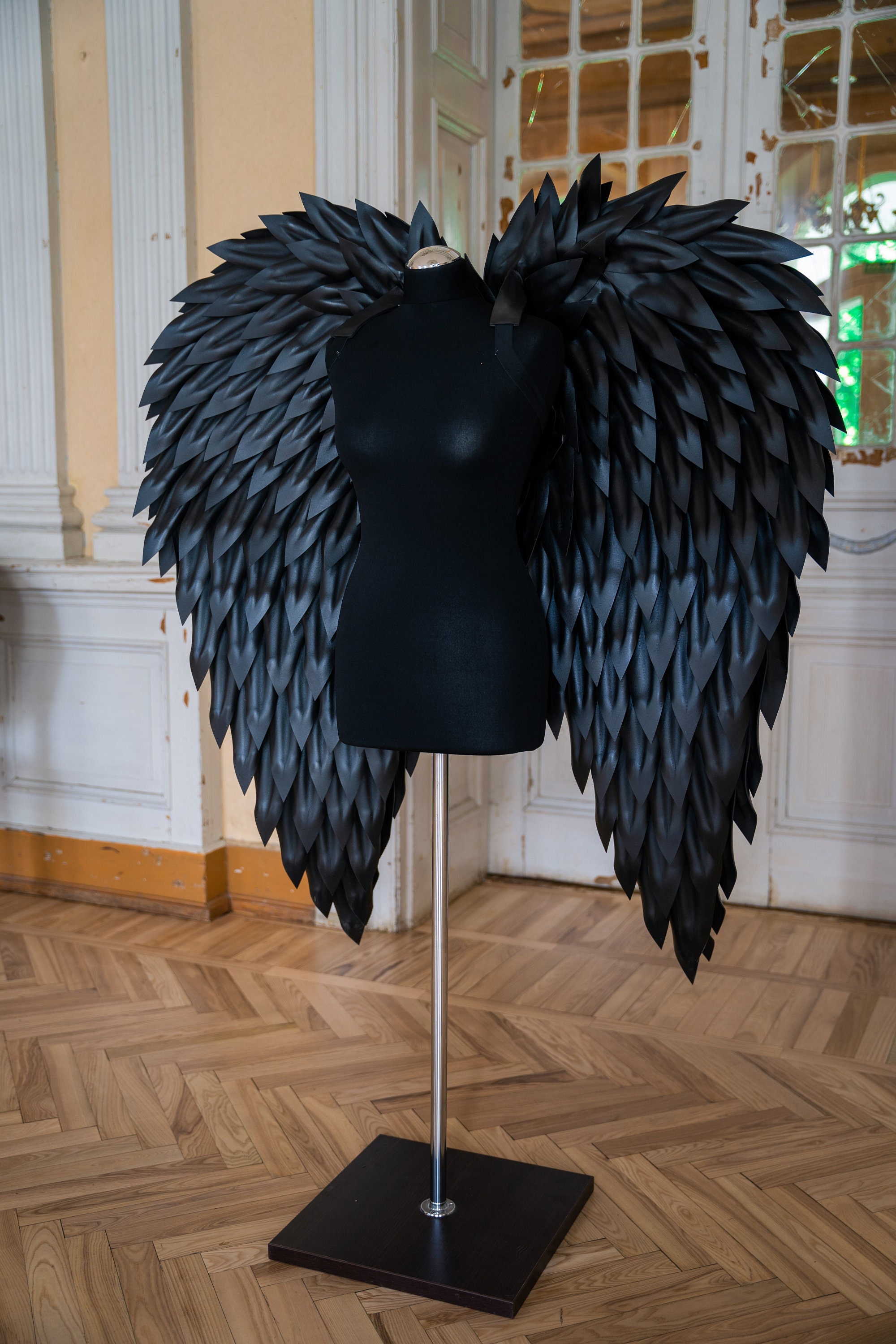 Huge Black Angel Wings