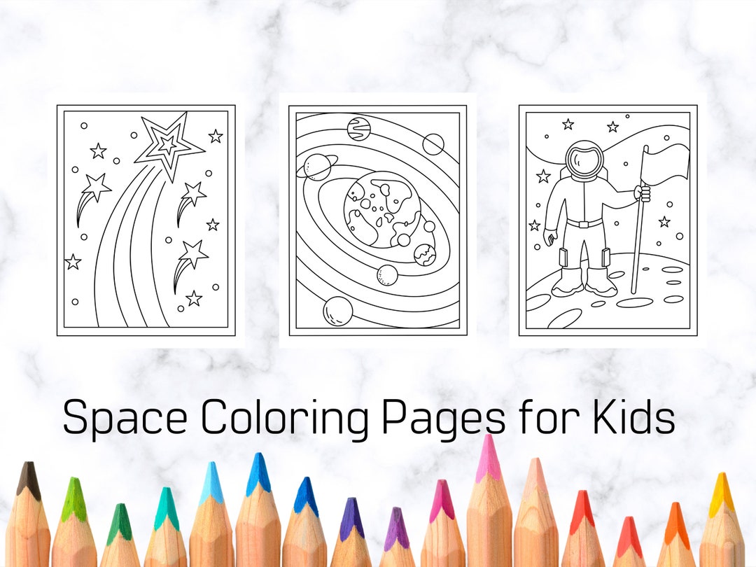 Space Coloring Pages for Kids Printable Space Themed Coloring Pages for ...