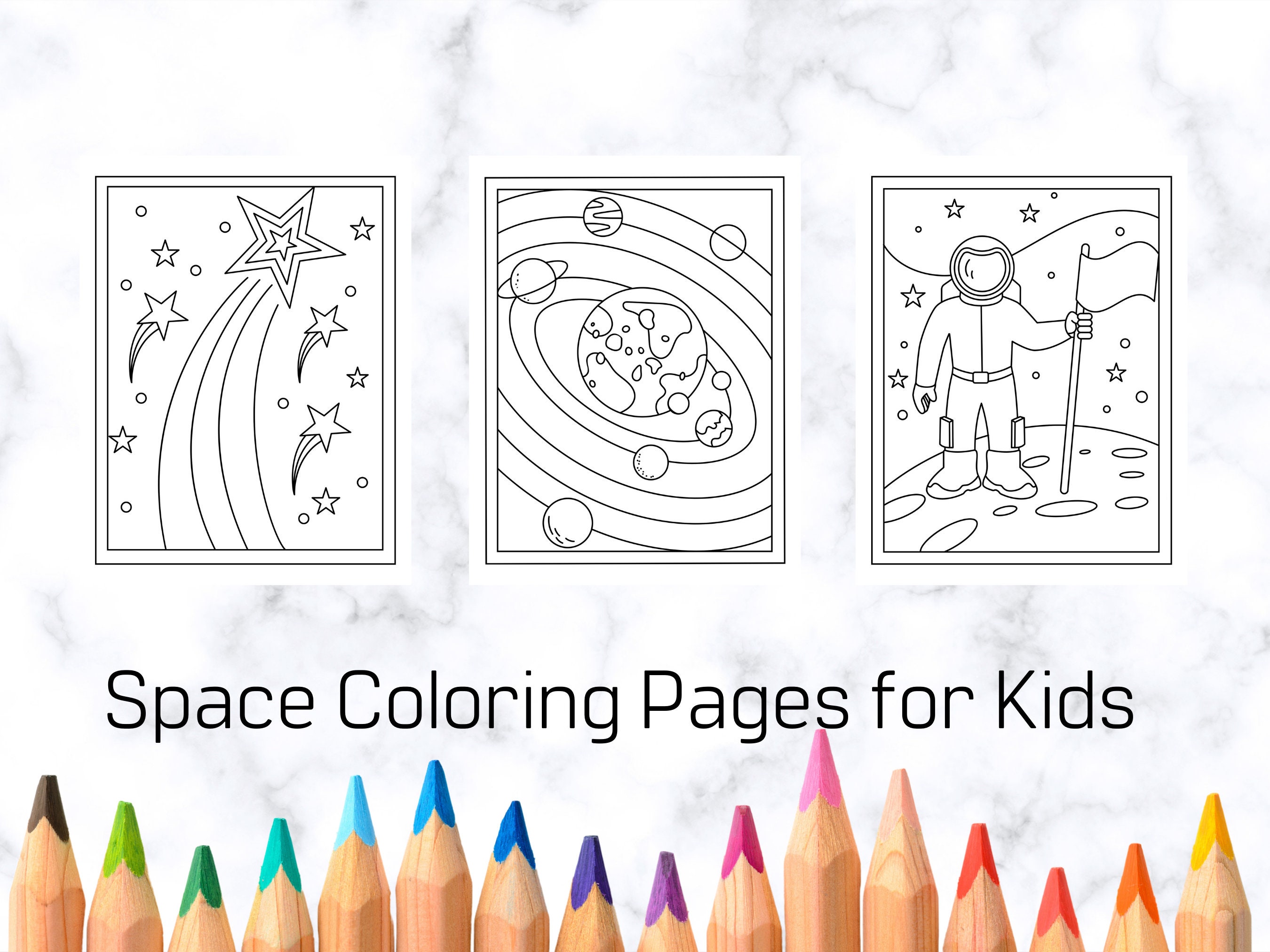 Space Coloring Pages for Kids Printable Space Themed Coloring Pages for ...