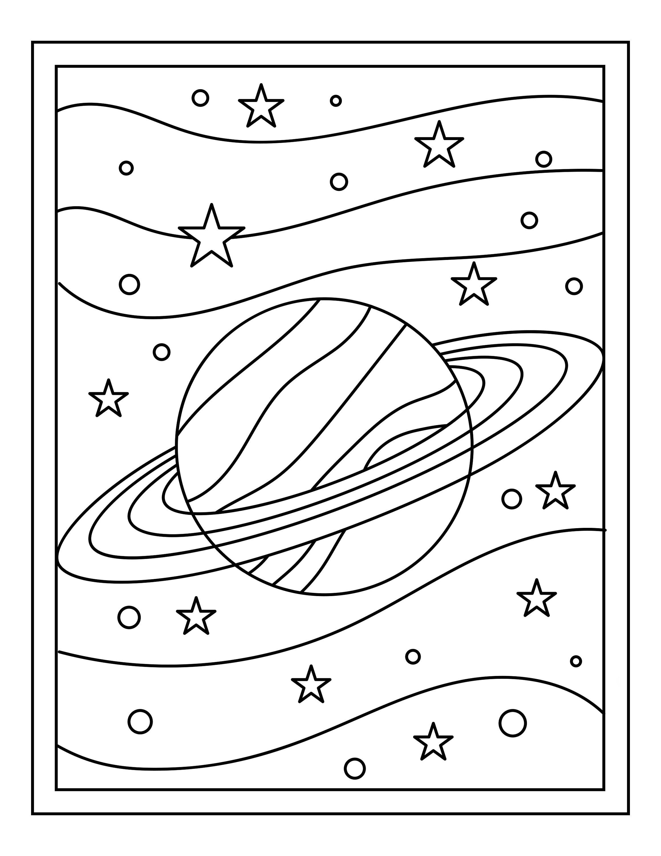 Space Coloring Pages for Kids Printable Space Themed Coloring Pages for ...