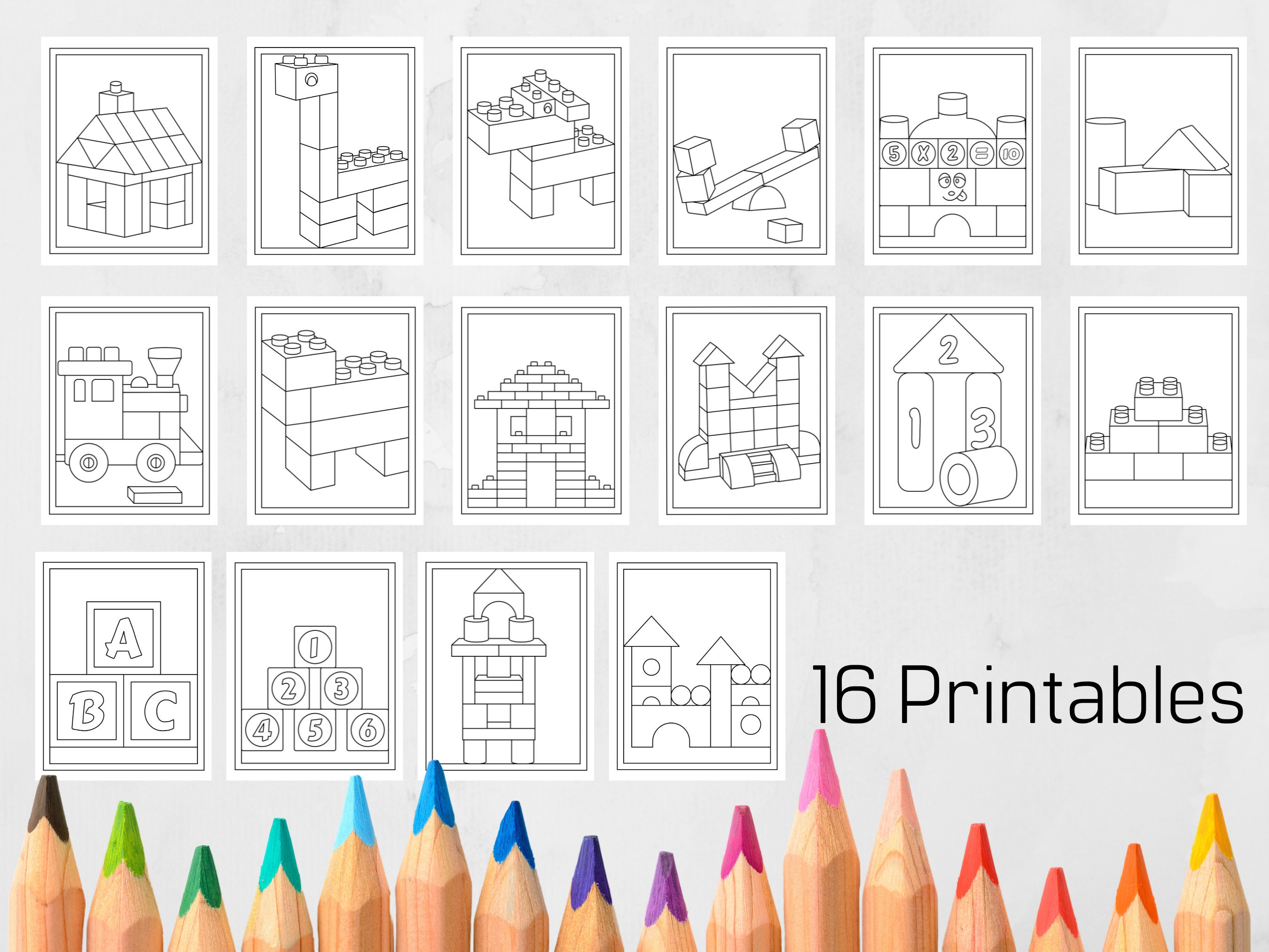 Cute Blocks Coloring Pages for Kids Cute Printable Coloring Pages for ...