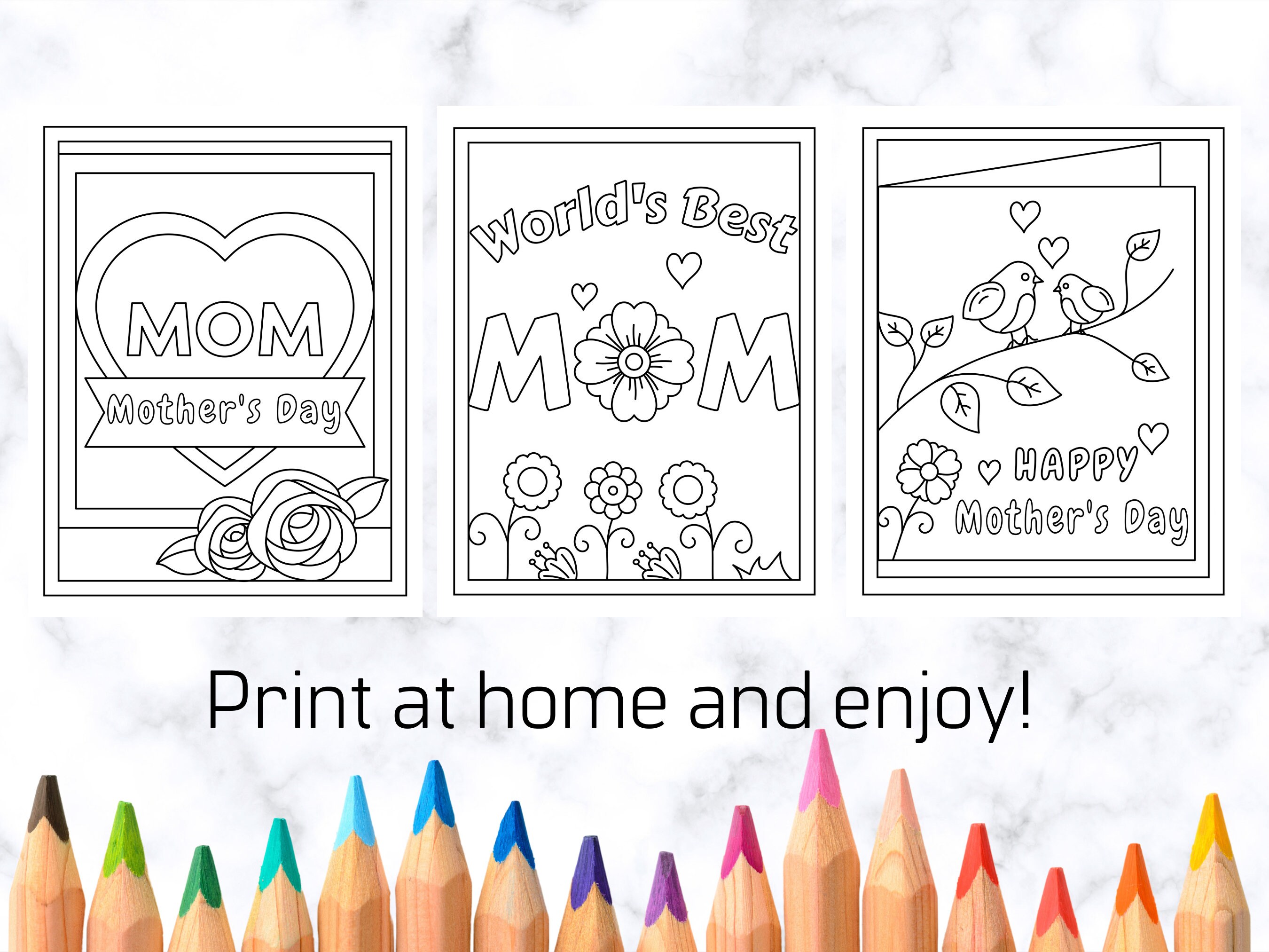 Mother's Day Coloring Pages for Kids Printable Coloring | Etsy