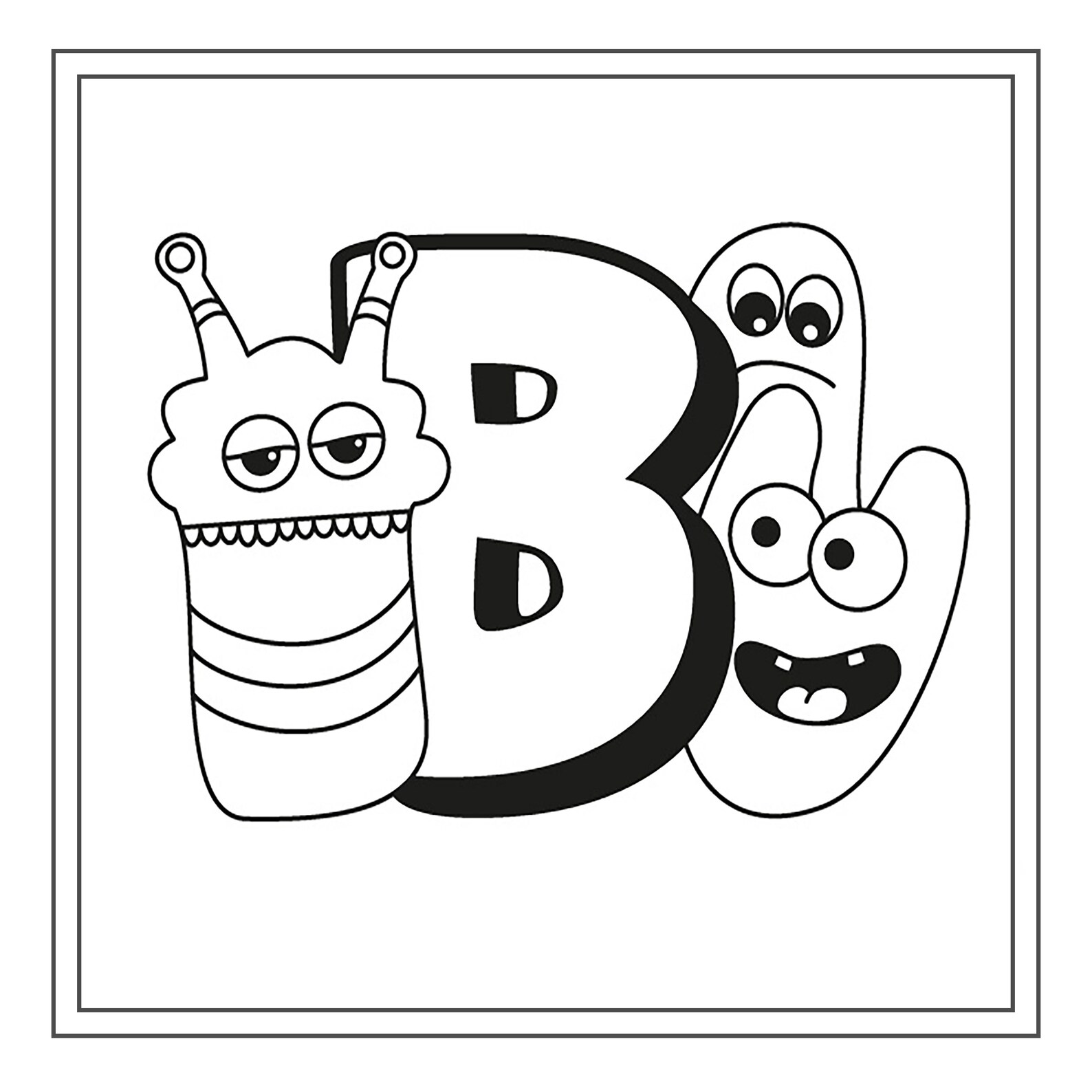 Alphabet Monster Coloring Pages for Kids- Printable Coloring Pages for ...