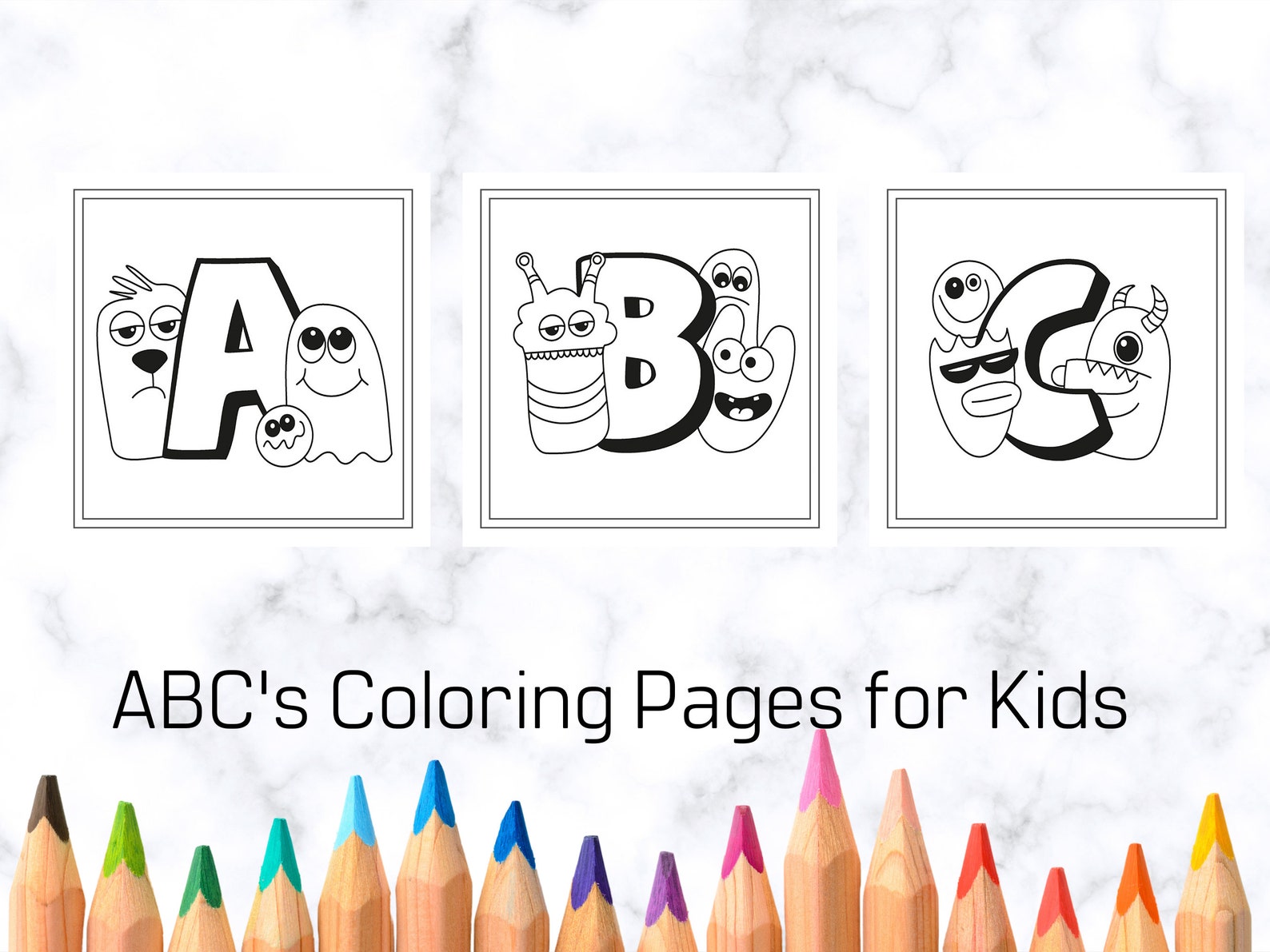 Alphabet Monster Coloring Pages for Kids- Printable Coloring Pages for ...