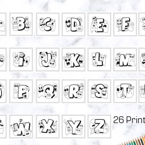 Alphabet Monster Coloring Pages for Kids- Printable Coloring Pages for ...