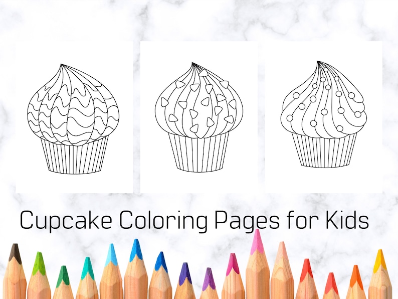 Cute Cupcake Coloring Pages for Kids- Cute Printable Coloring Pages for ...