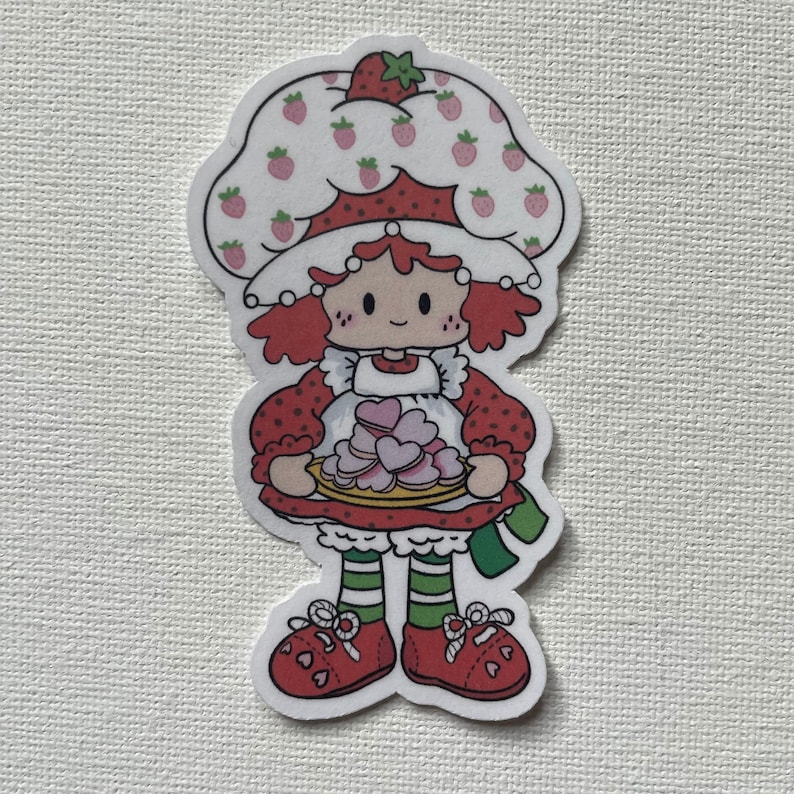 Strawberry Girl Sticker, Cute Stickers, Kawaii Stickers, Cartoon ...