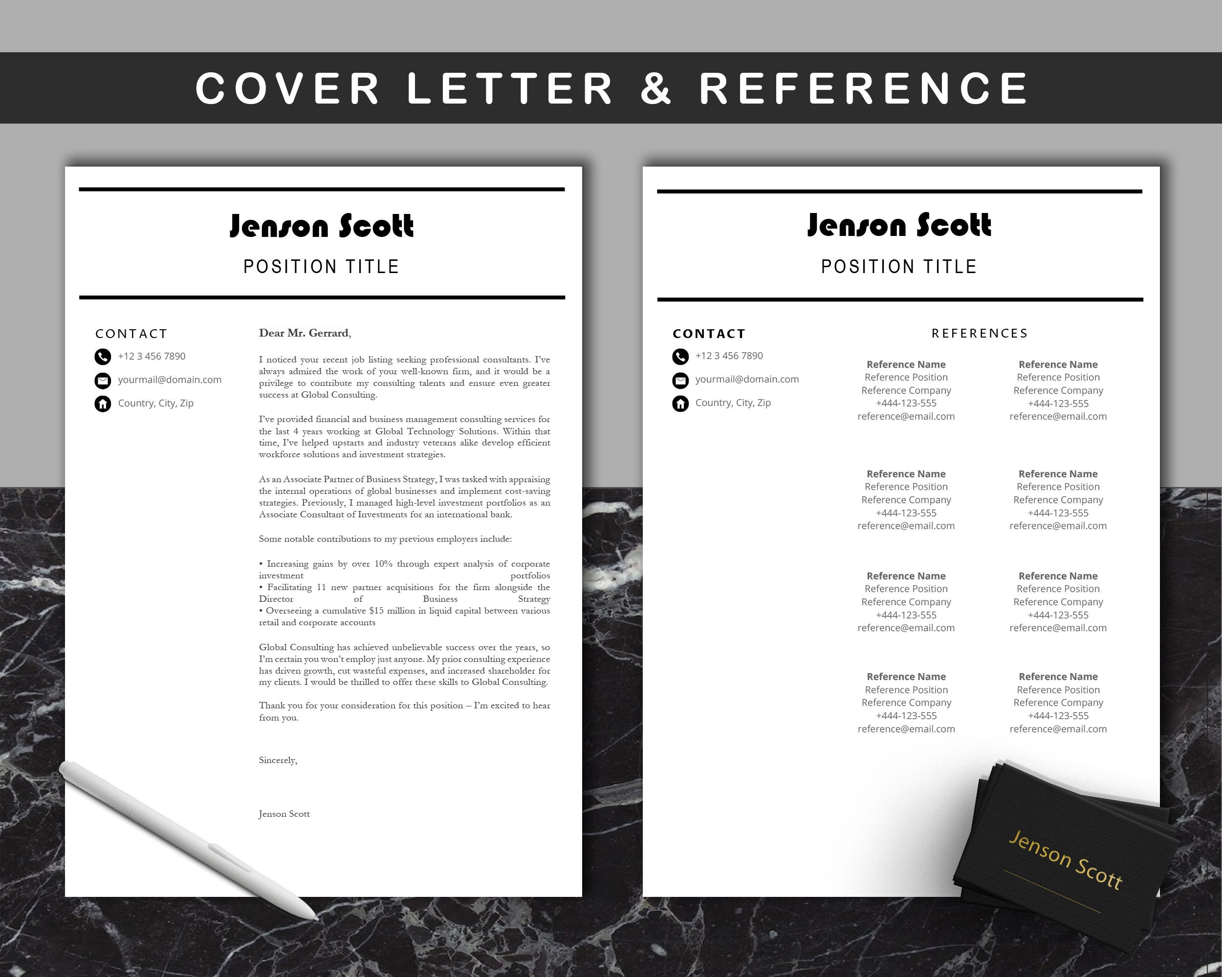 Clear Modern Resume Resume Template CV Template Resume CV - Etsy