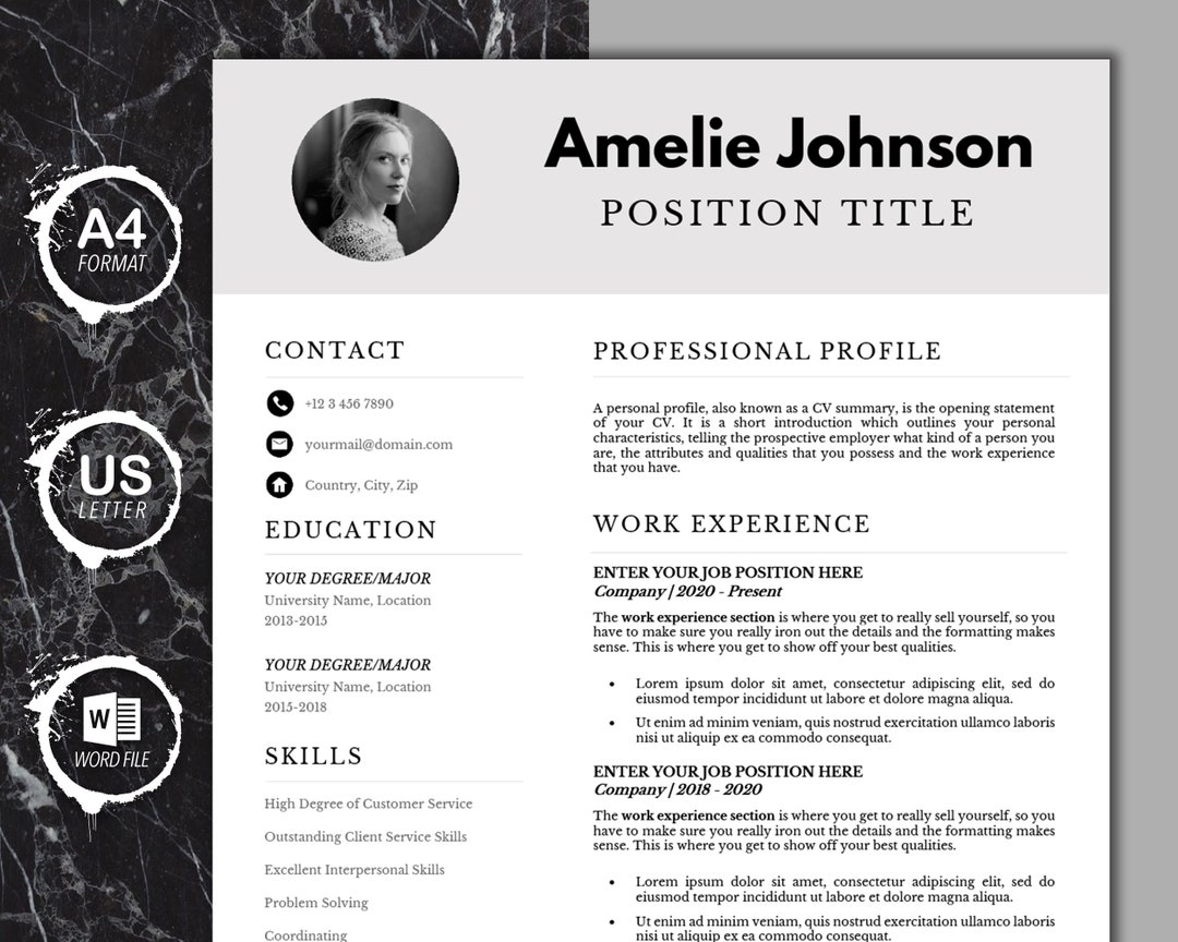 Buy Resume Template CV Template Resume CV Word Resume Online in India ...