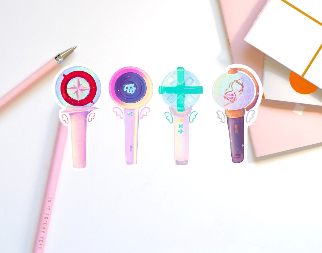 GLITTER HOLOGRAPHIC K-pop Lightstick Stickers Nachimbong, Moabong ...