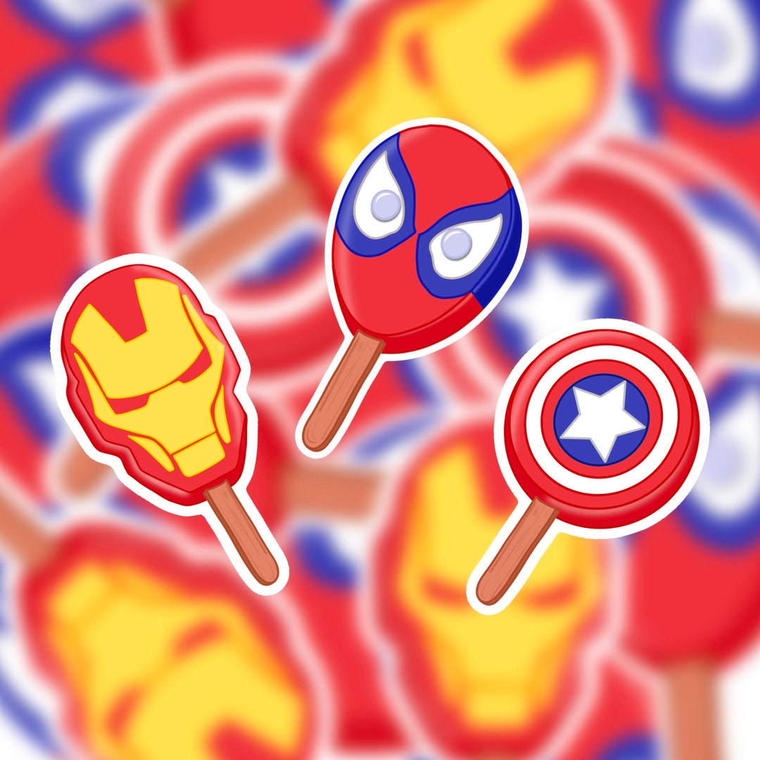 Spider-man Iron Man and Captain America Popsicle Stickers - Etsy