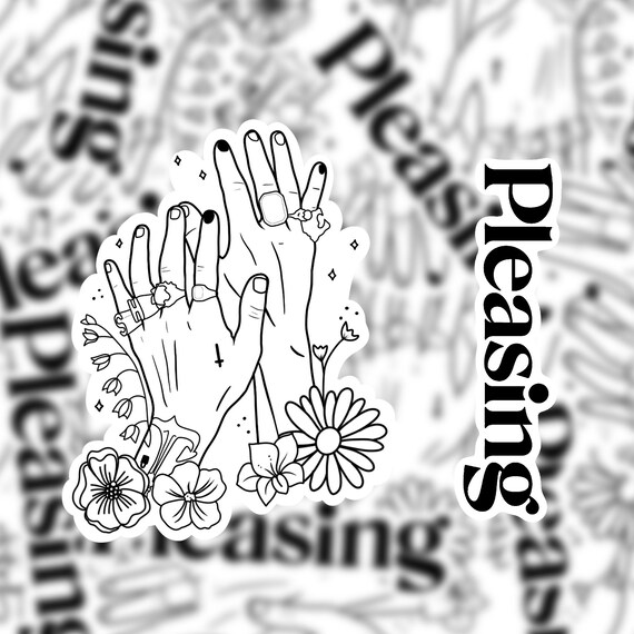 Harry Styles Floral Tattoo Inspired Sticker Pleasing Logo | Etsy