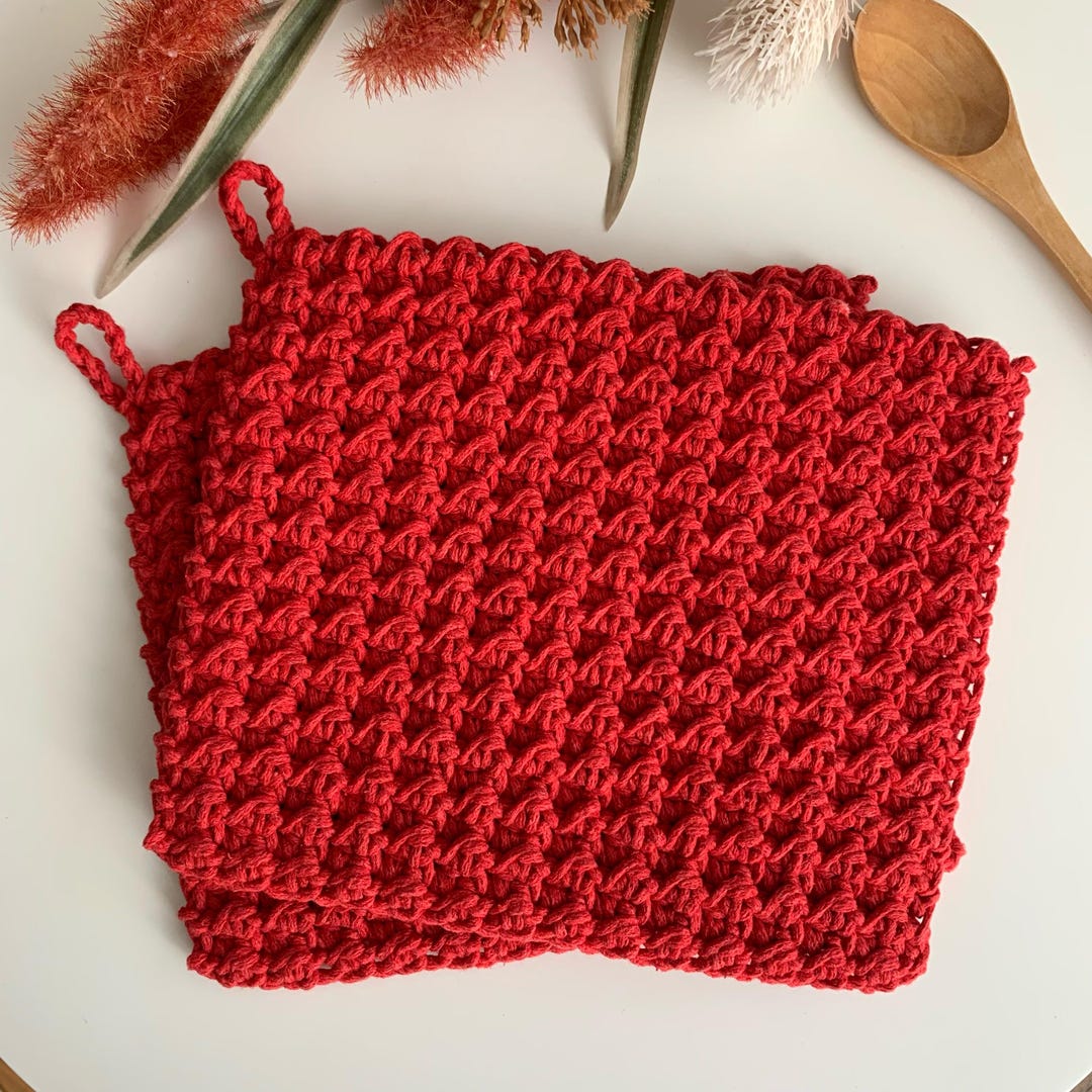 Handmade Trivet / Hot Pad Set of 2, Crochet Christmas Gift - Etsy