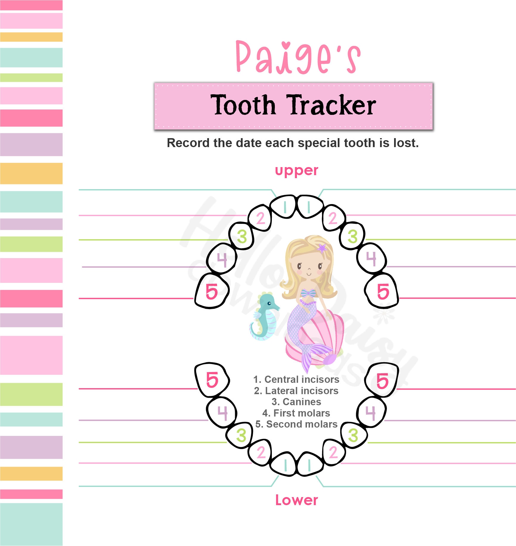 Tooth Tracker and Receipt Tooth Fairy Bundle | Record Lost Teeth ...