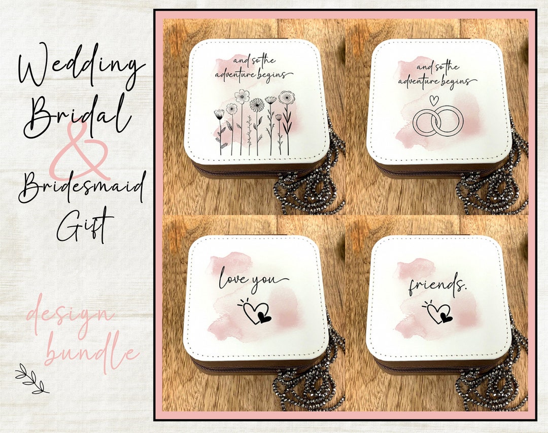Bridal Travel Jewelry Case / Coaster Design Bundle | Newlywed Wedding ...