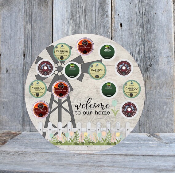 Coffee Pod Kcup Holder and Round Door Sign Design Digital | Etsy