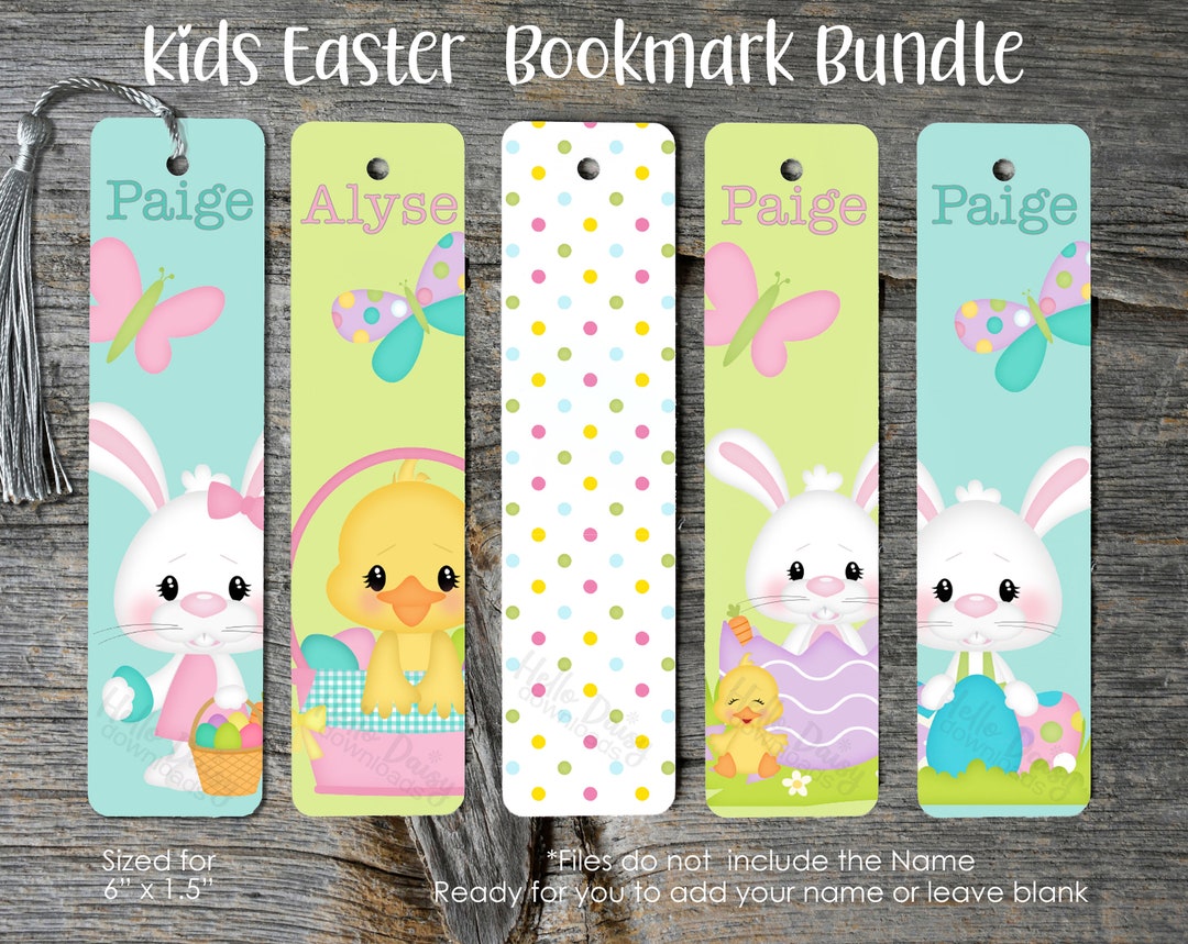 Easter Bookmark 6" X 1.5" Design Bundle Sized | Instant Digital ...