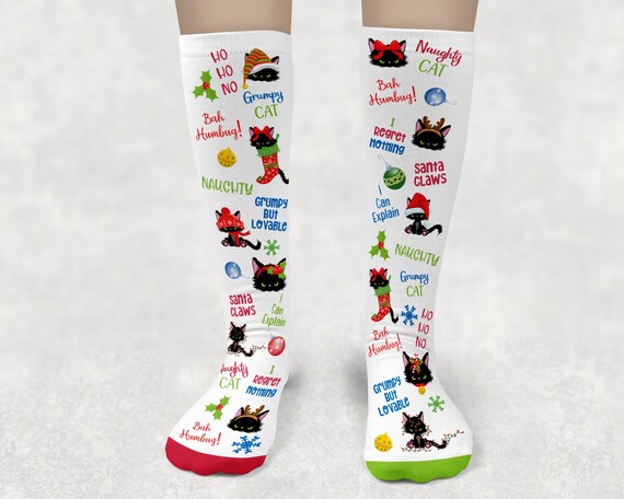 Funny Sock Design Instant Download PNG Bad Mood Christmas | Etsy