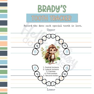 Tooth Tracker + Receipt for Tooth Fairy | Record Lost Teeth & Leave ...