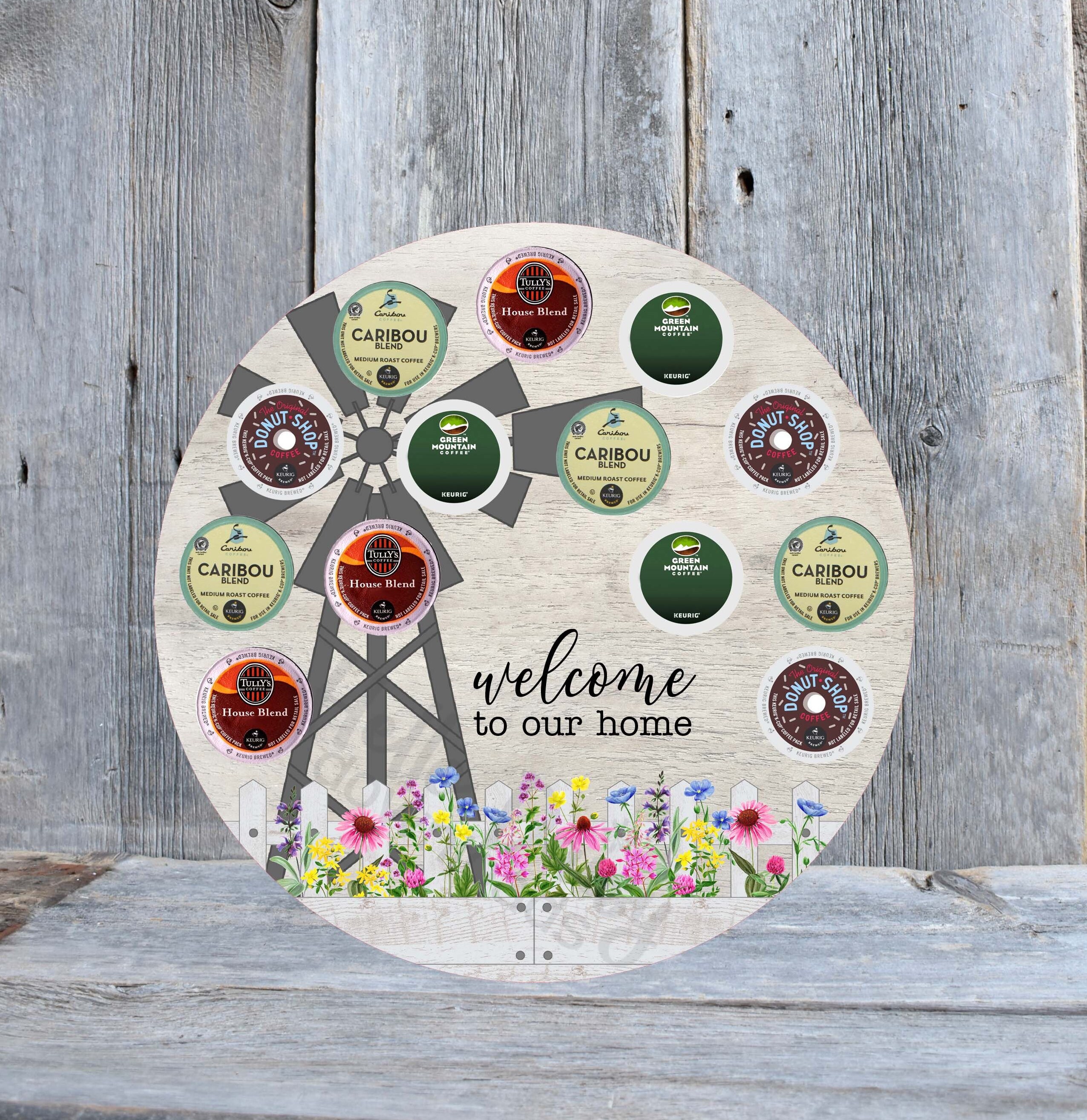 Coffee Pod Kcup Holder and Round Door Sign Design Digital | Etsy