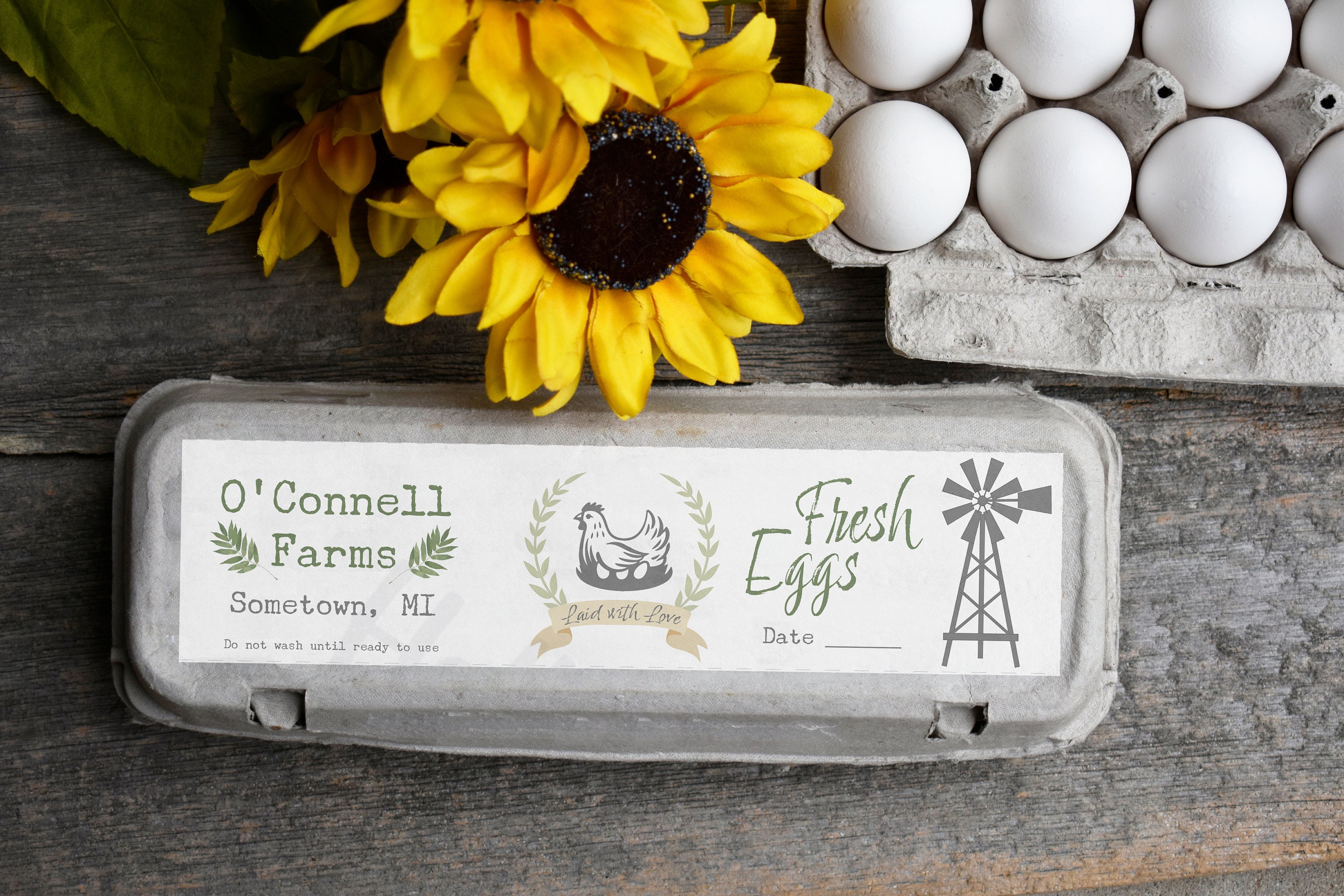 Egg Carton Label Print Your OWN Fresh Farm Eggs Instant | Etsy