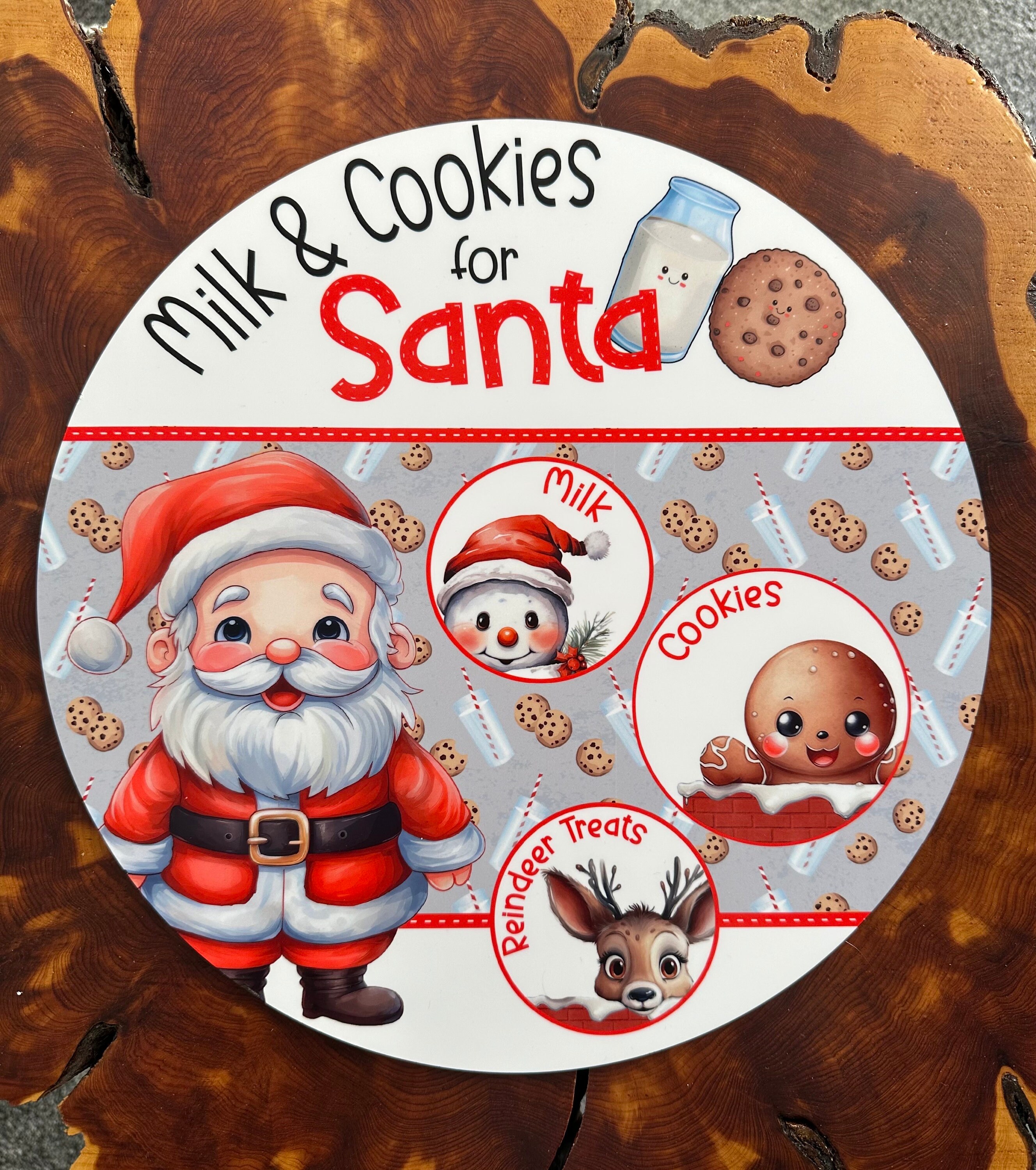 Milk & Cookies for Santa Round Design | Christmas Fun | Digital ...