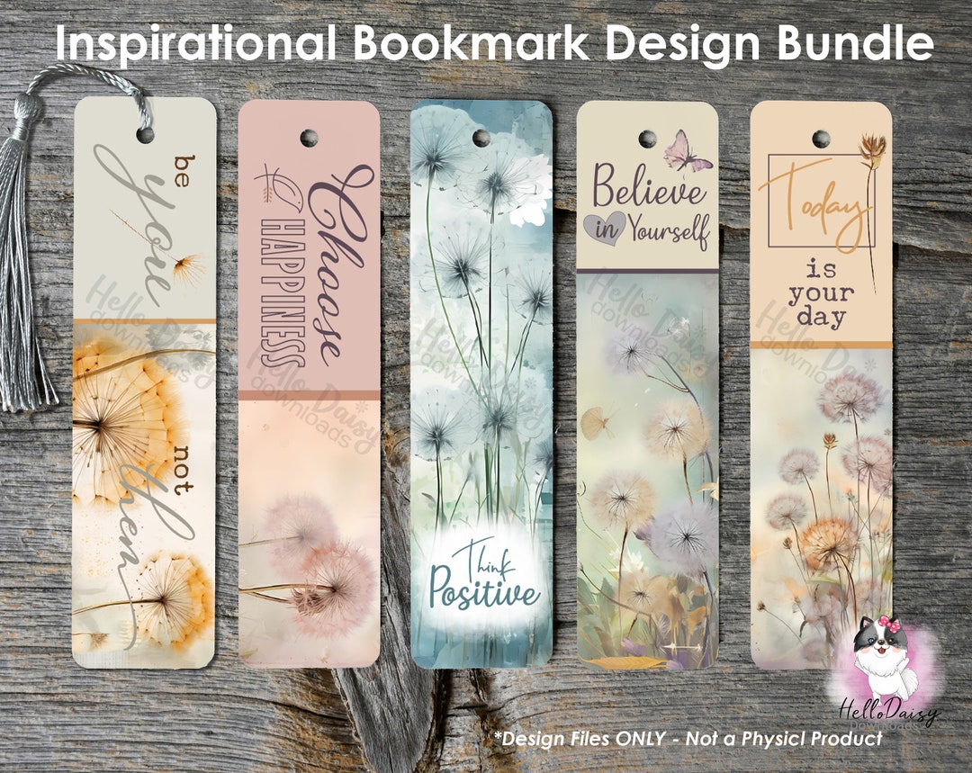 Inspirational Bookmark Design Bundle Sized 6" X 1.5" Instant Digital ...