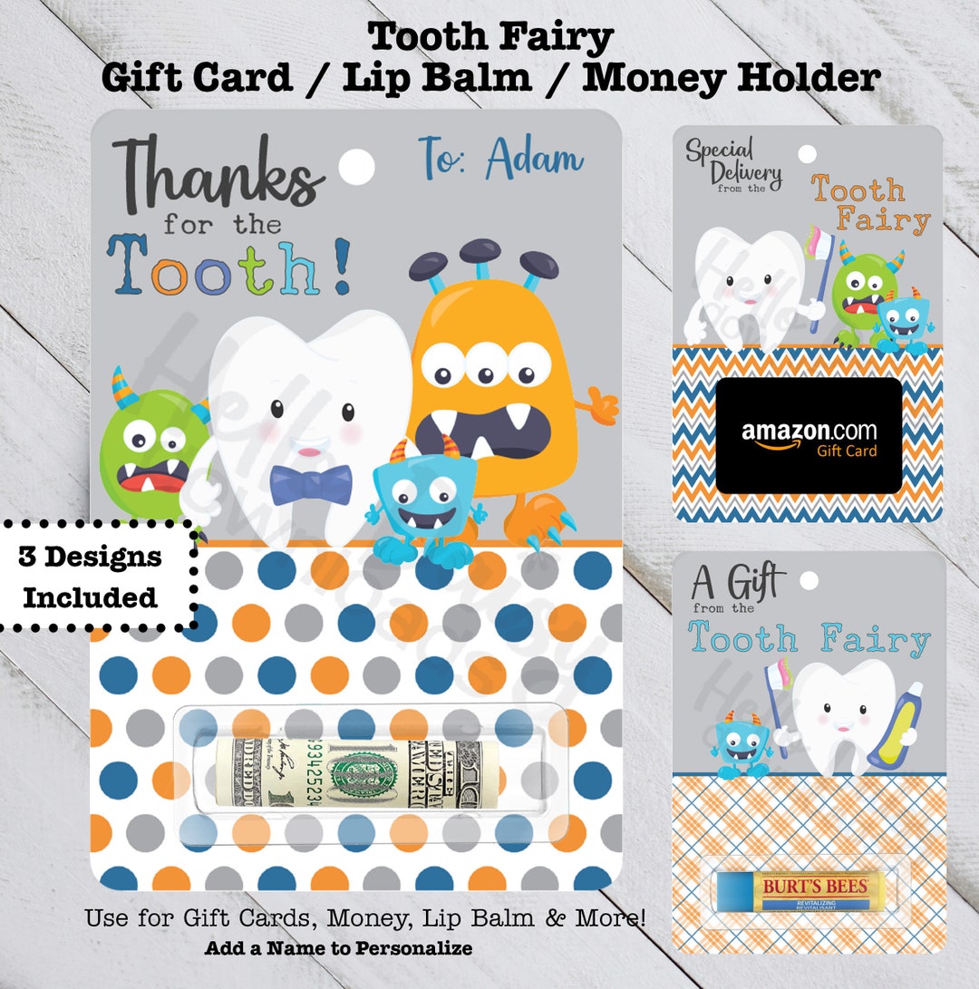 3 Designs | Tooth Fairy Gift Card, Lip Balm, or Money Holder Bundle ...