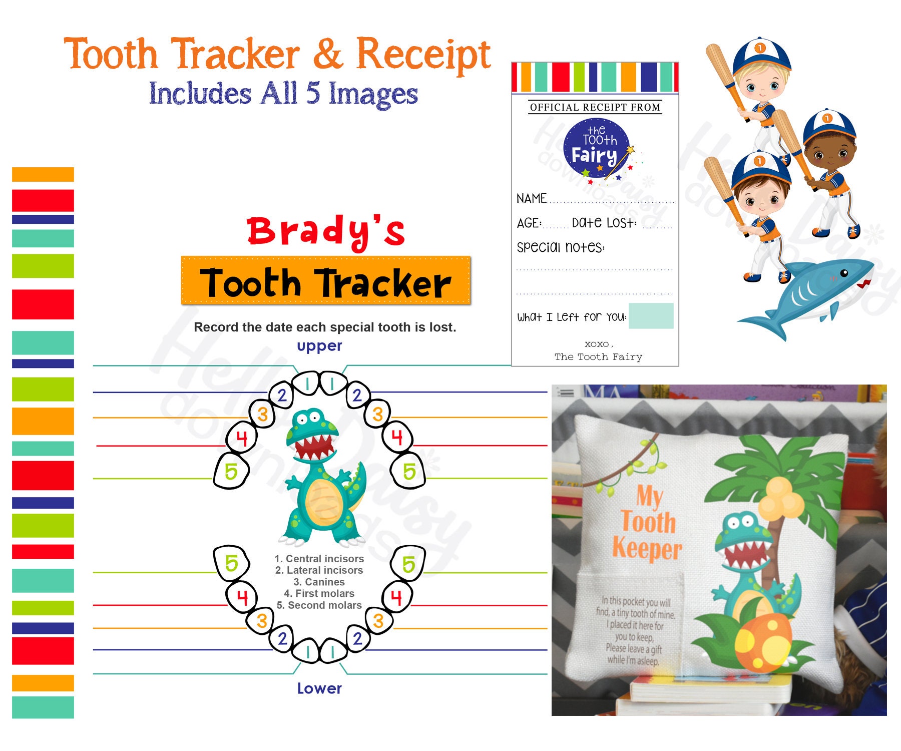 Tooth Tracker and Receipt for the Tooth Fairy Record Lost - Etsy Canada