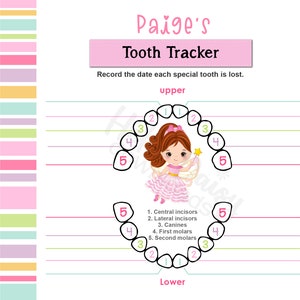 Tooth Tracker and Receipt Bundle for Tooth Fairy | Record Lost Teeth ...