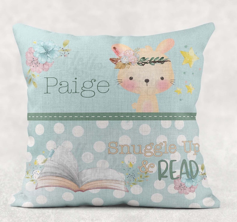 Pillow Design Snuggle up & Read 2 Designs Bunny Ready to - Etsy