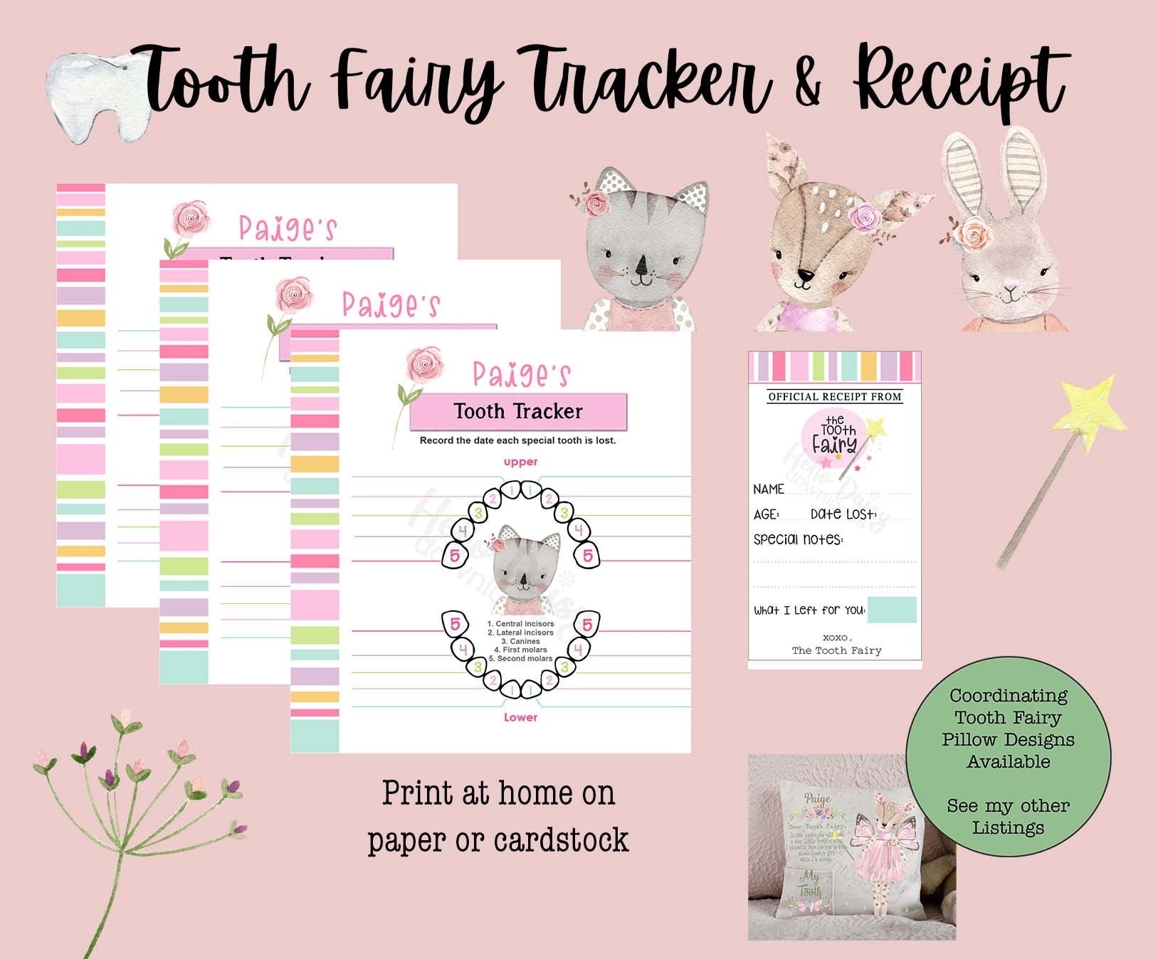 Tooth Tracker and Receipt for the Tooth Fairy Record Lost - Etsy