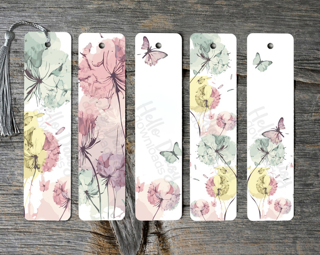 Butterfly Bookmark Design Bundle Sized 6" X 1.5" Instant Digital ...