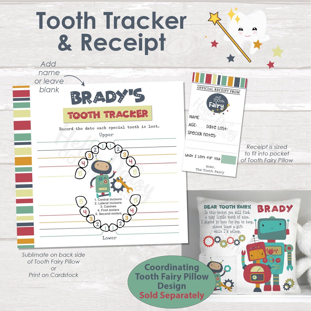 Tooth Tracker and Receipt for the Tooth Fairy | Record Lost Teeth ...