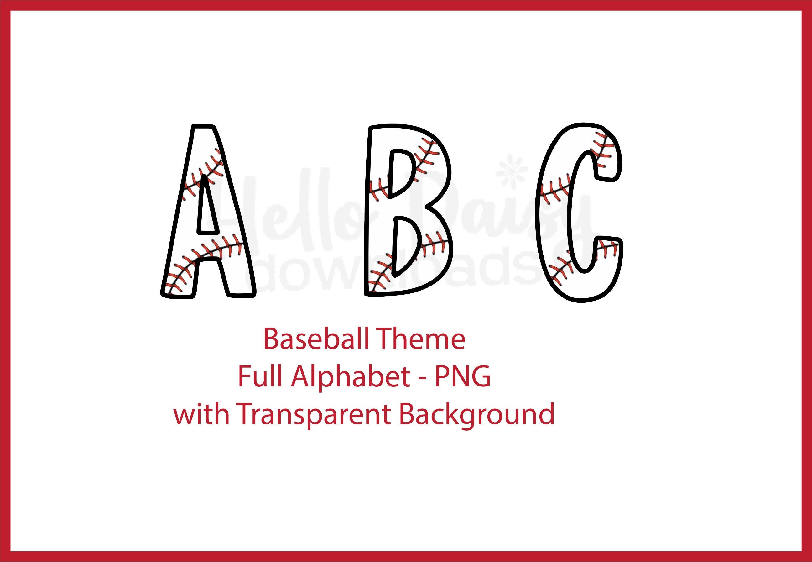Baseball Theme Abc's Clipart Individual Full Alphabet - Etsy
