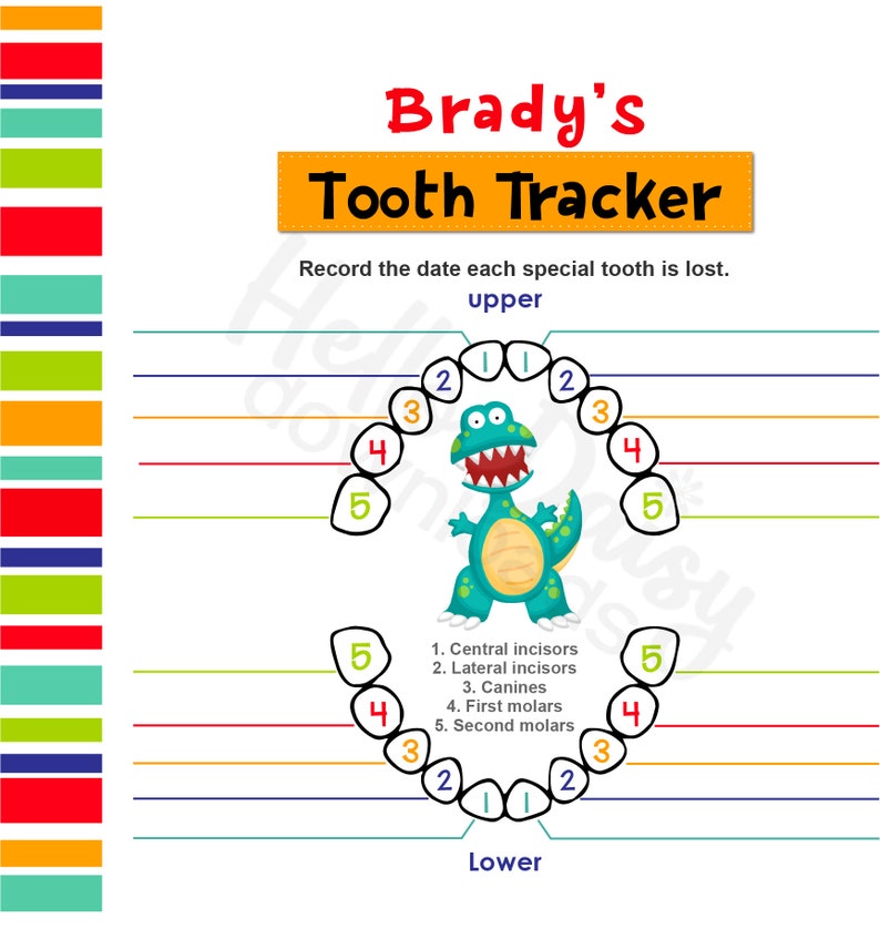 Tooth Tracker and Receipt for the Tooth Fairy Record Lost - Etsy
