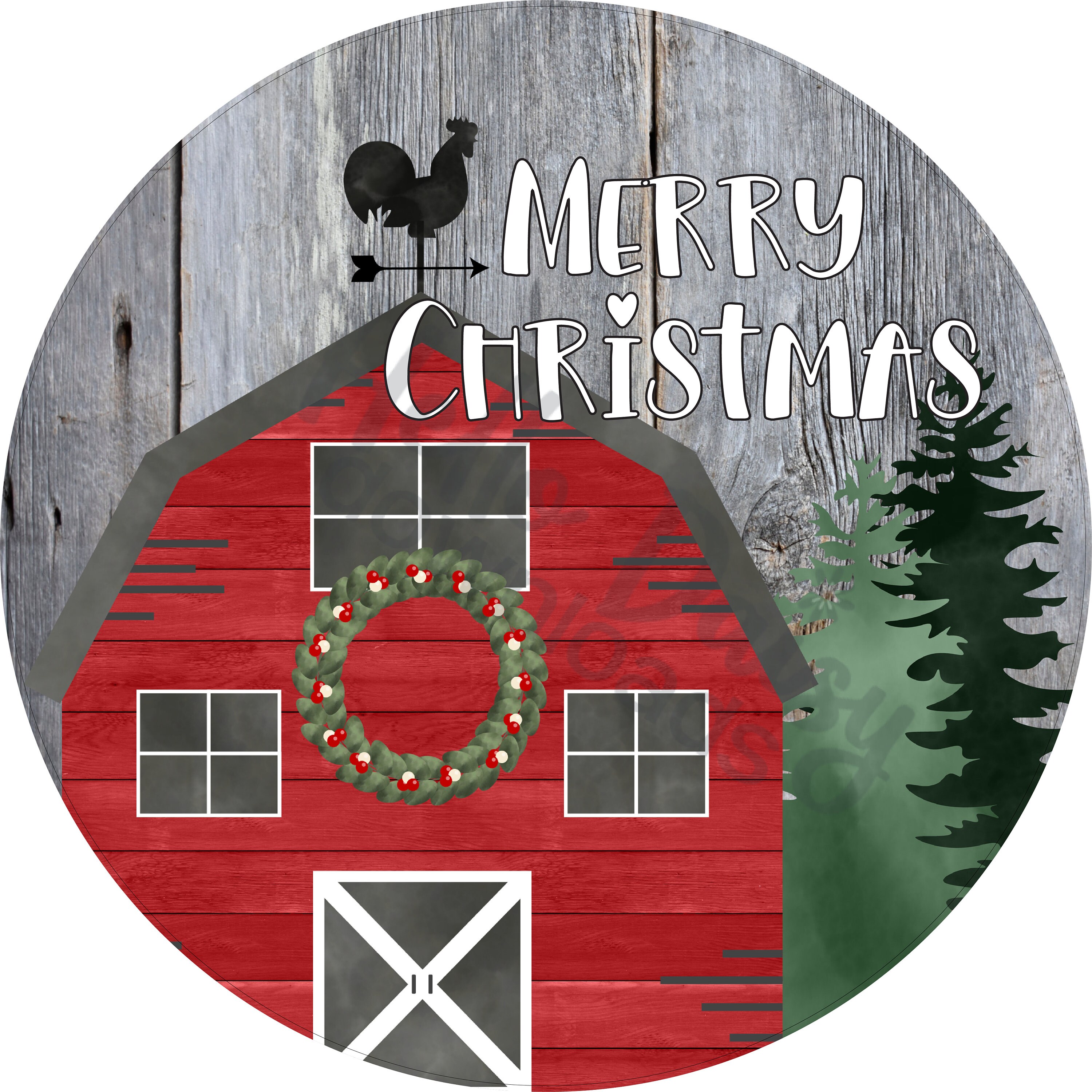 Christmas Round Door Hanger Sign Design Bundle 2 Files Instant - Etsy