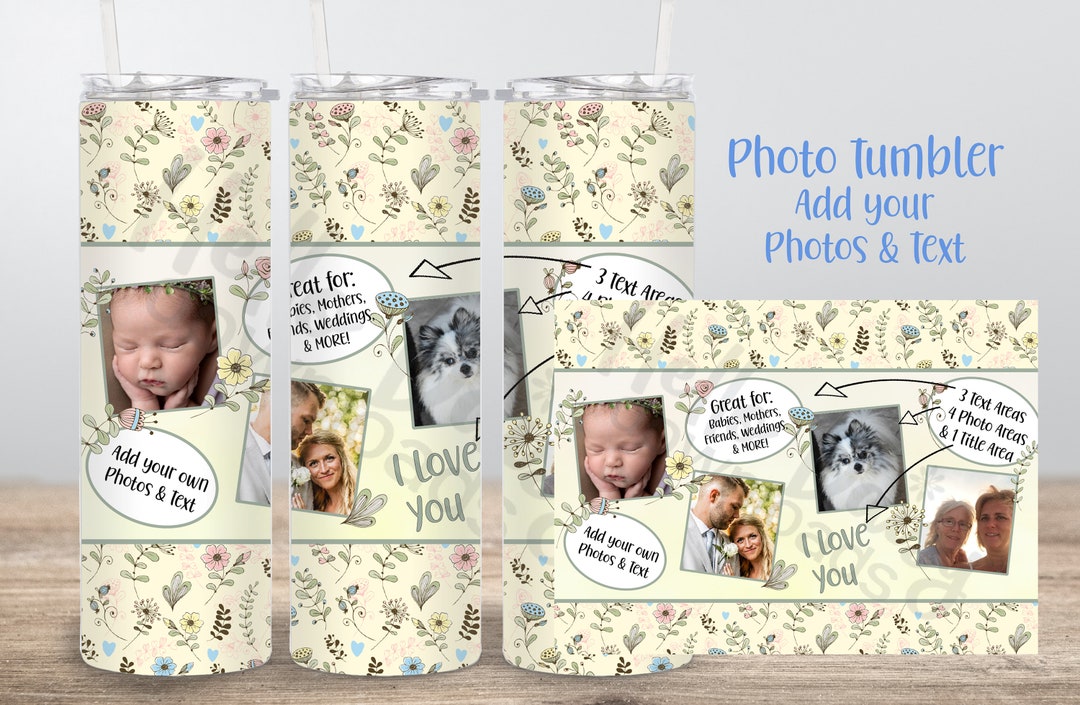 Customizable Photo Tumbler Design | Instant Digital Download PNG File ...
