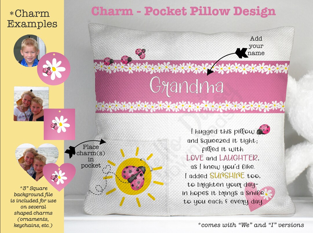 Sm 'pillow With a Pocket' Design | Add Charms | Digital Download PNG ...