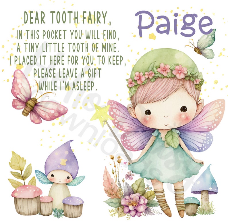 Tooth Fairy Pocket Pillow Design | Instant Digital Download PNG ...