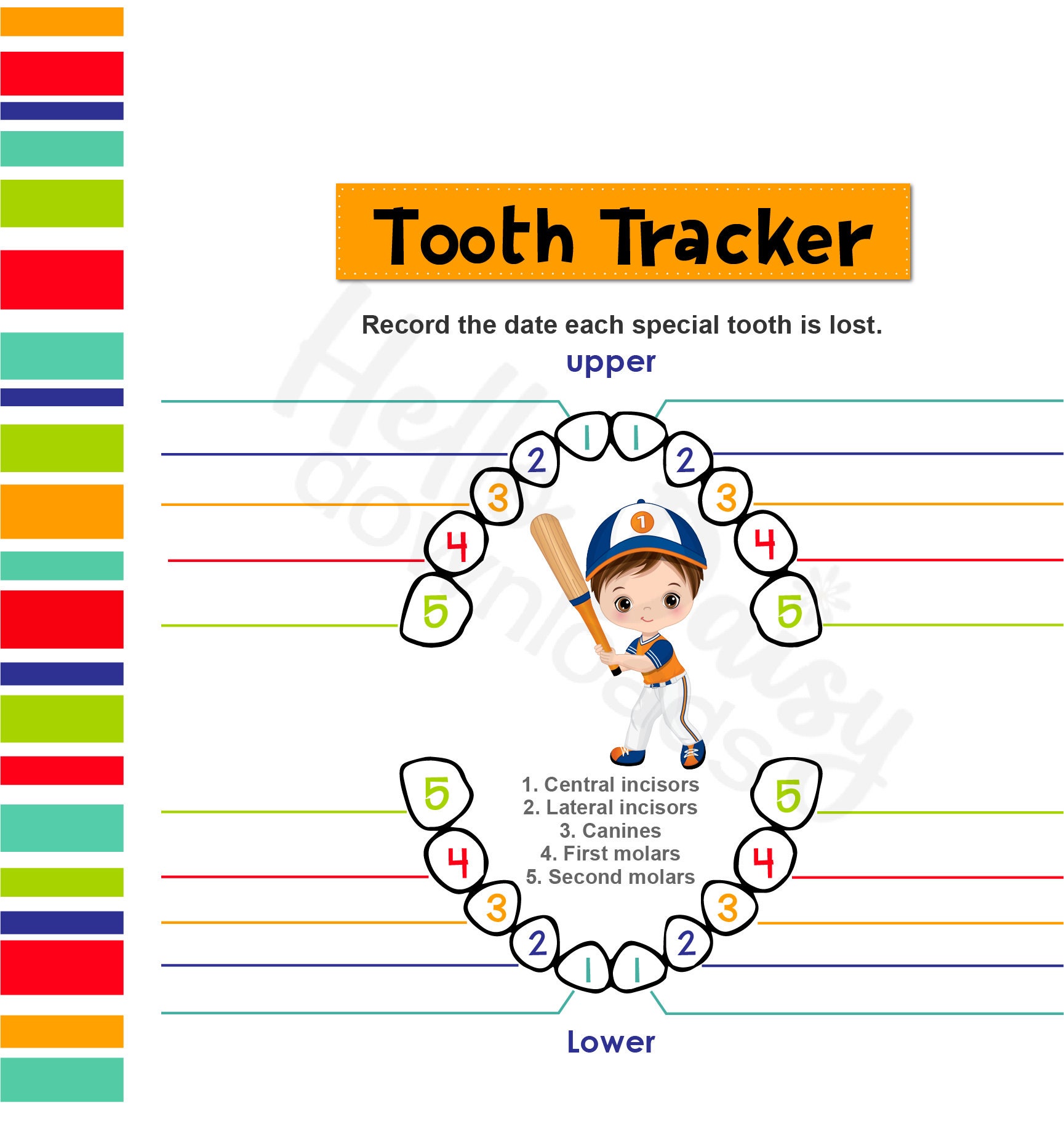 Tooth Tracker and Receipt for the Tooth Fairy Record Lost - Etsy Canada