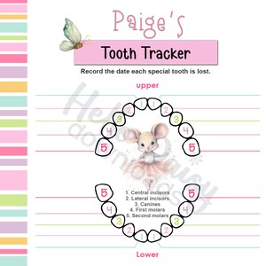 Tooth Tracker + Receipt for Tooth Fairy | Record Lost Teeth & Leave ...