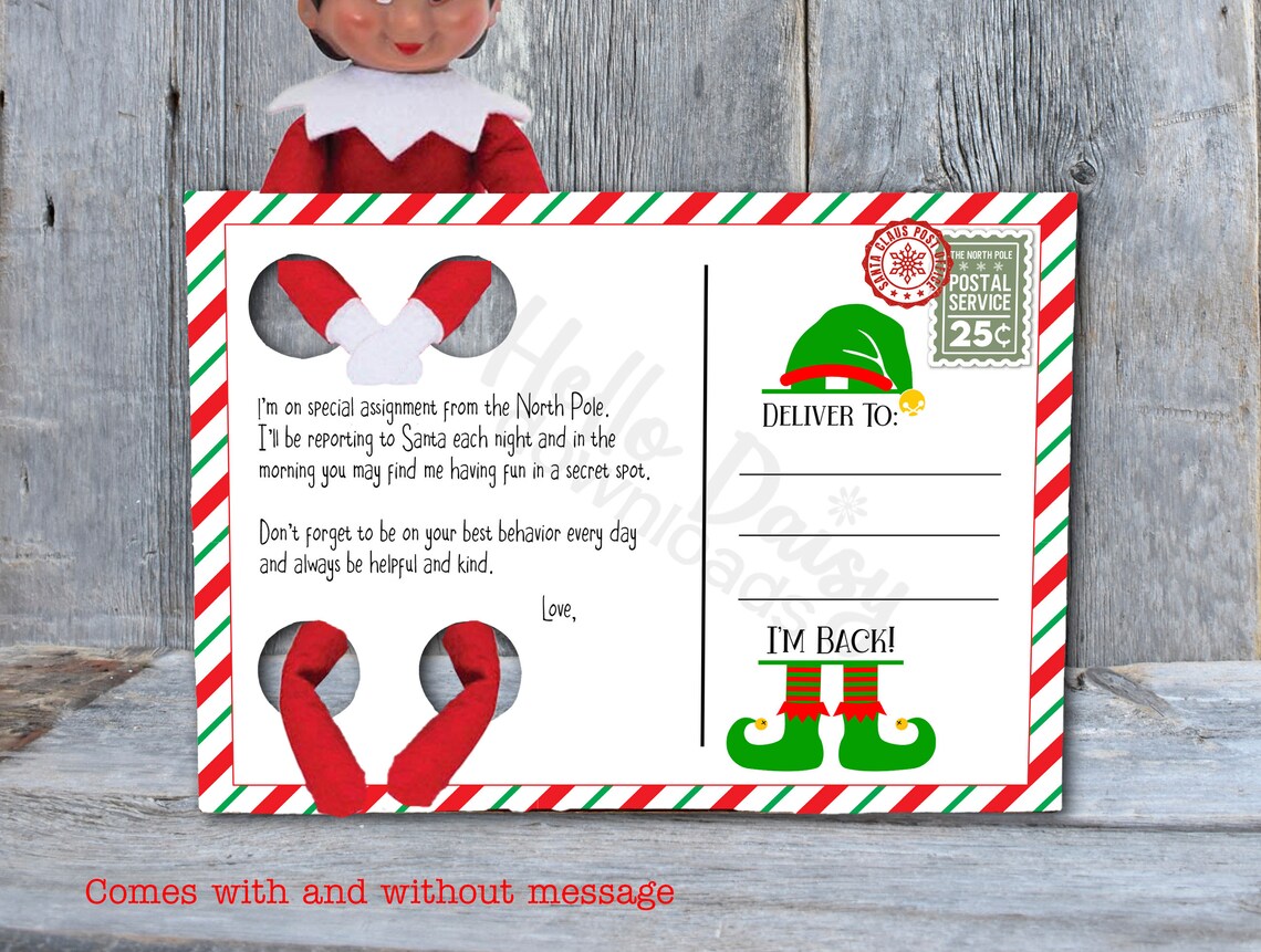 Christmas Elf Postcard Design I'm Back Holiday Fun 2 - Etsy