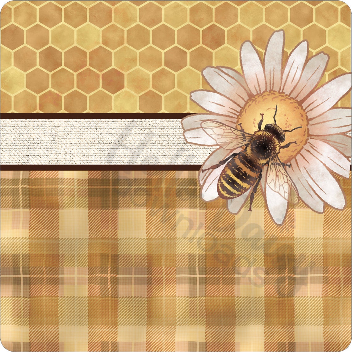 Bee & Daisy Design Bundle Square Coaster Keychain Magnet and - Etsy
