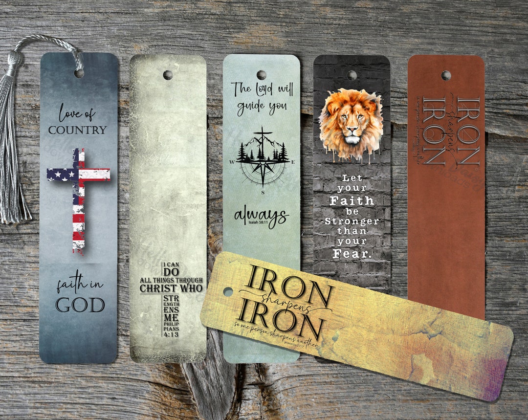Bookmark Design Bundle | 6 Masculine Faith Designs | Instant Digital ...