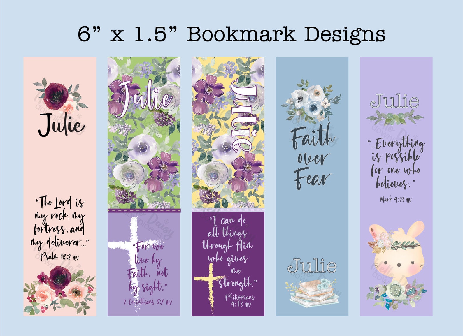 Faith Christian Bookmark Design Bundle Sized 6 X - Etsy