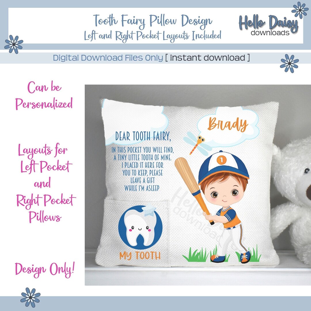 Tooth Fairy Pocket Pillow Design | Instant Digital Download PNG ...